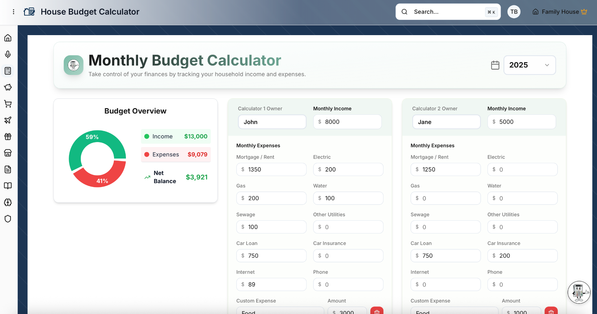 House Budget Calculator - Free Online Financial Planning Tool